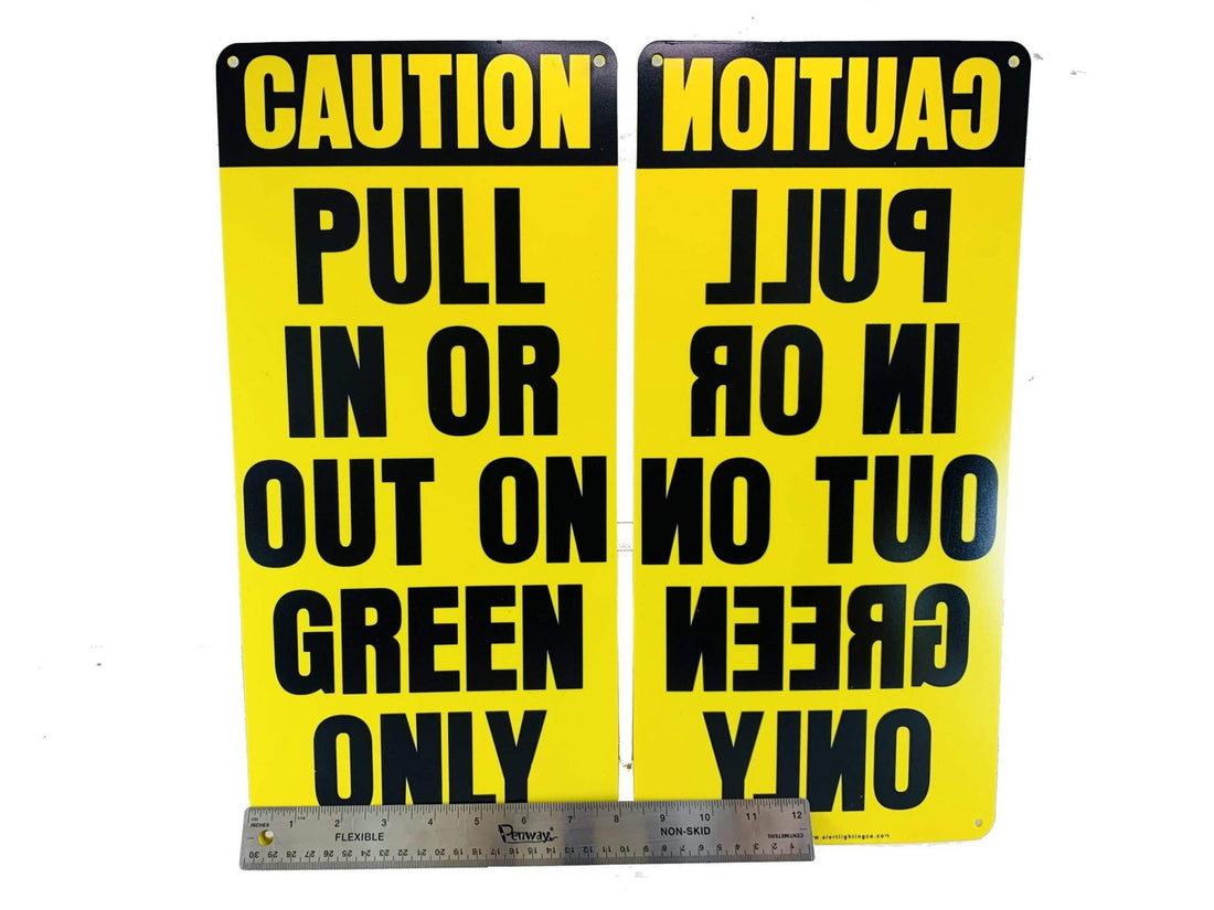 Loading Dock Signs – CAUTION Pull In and Out on Green Only - Set ...